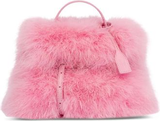 Moschino petit sac cabas Tie Me en fourrure artificielle - Rose