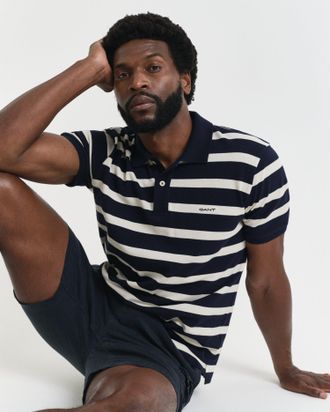 GANT Herren Poloshirt mit Streifen (XXXL) EVENING Blau