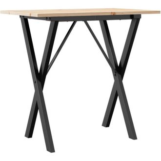 vidaXL Vidaxl - Esstisch X-Gestell 80x50x75 cm Massivholz Kiefer und Stahl