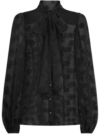 Dolce & Gabbana Bluse mit Logo-Print - Schwarz