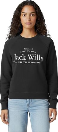 Jack Wills Hunston Sweatshirt f&uuml;r Damen, Rundhalsausschnitt (Schwarz)