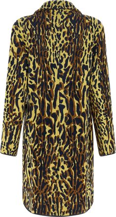Marni Abstract Animal-Print Jacquard Coat - Yellow
