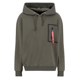Alpha Industries Alpha Industries Herren Taped Pocket Hoody Kapuzensweat Kapuzenpullover, Dark Olive, Large