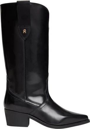 Tommy Hilfiger Abrasivato Mid Calf Western Boot - - Shoes - Damen - Schwarzk - 39 EU