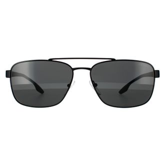Prada Rechteckige Herren Sonnenbrille Schwarz Grau