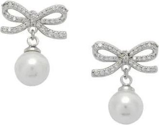 Self Portrait Ohrringe - Earrings With Bow And Pearls - Gr. unisize - in Mehrfarbig - f&uuml;r Damen