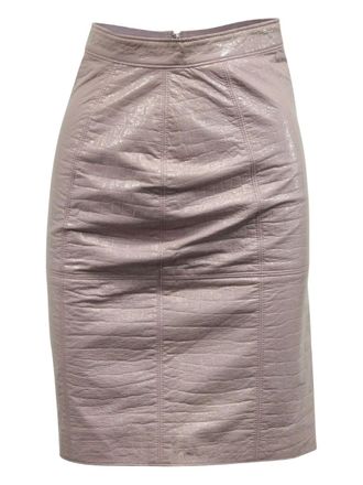 Msgm minijupe crayon &agrave; effet peau de crocodile - Rose