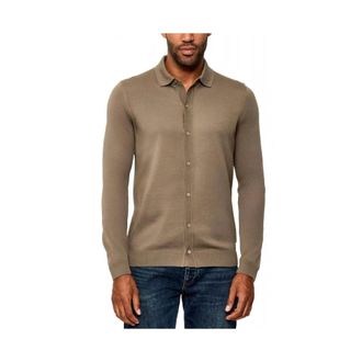 HUGO BOSS Cardigan mit Kragen und Kn&ouml;pfen - - Knitwear - Herren - Gr&uuml;n - XL