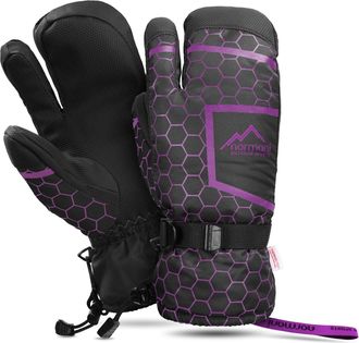 Normani Winterhandschuhe Apex gefüttert mit ComforMax Classic bis -35 Grad im Hummer Stil Farbe Schwarz/Violett Größe S