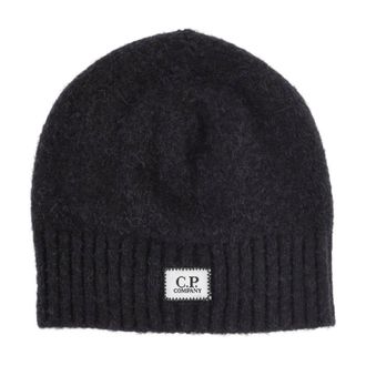 C.P. Company Beanie mit Logo aus Alpaka-Wollmischung - - Accessories - Herren - Schwarzk - ONE SIZE
