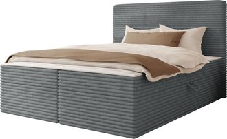 Mirjan24 Boxspringbett Wokio, Doppelbett mit Topper und Matratze, Polsterbett mit 2 Bettk&auml;sten, Bett mit gepolstertes Kopfteil, Continentalbett (Ambience 19, 1