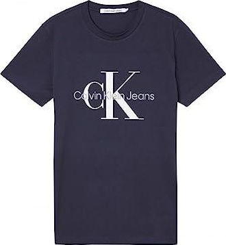 Calvin Klein Jeans T-Shirt Homme Manches Courtes Core Monologo Slim, Bleu (Night Sky), M