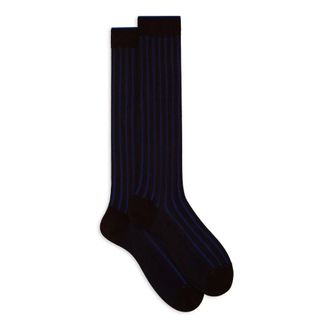 Gallo Gallo, Homme, Sous-vêtements, Multicolore, Taille: S Chaussettes longues marron en coton pour hommes avec large côte