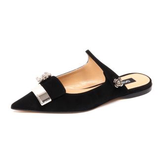 Sergio Rossi Wildlederschuh Sandale Modell A8121O - - Shoes - Damen - Schwarzk - 36 1/2 EU
