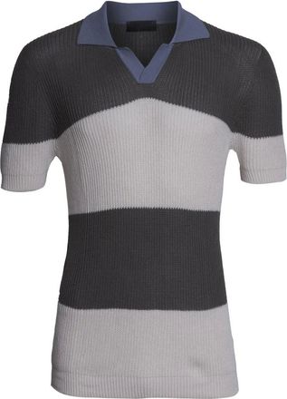 Dondup Homme, Pulls, Multicolore, Taille: S Polo en maille vernie &agrave; rayures