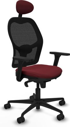 Piqueras y Crespo B&uuml;rostuhl mit 3D-Armlehnen und festem Kopfteil, ausgestattet mit 5 Positionen und Schaumstoff, mit Rollen von 65 mm, Nylon, Schwarz/Kastanienbraun
