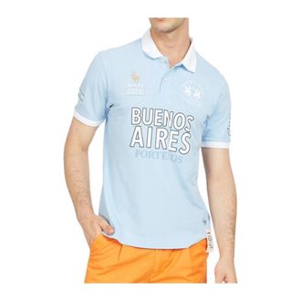 La Martina Blue Bell Polo Shirt Buenos Aires - - Tops - Herren - Blau - 2XL