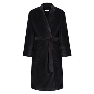 Ben Sherman Underwear Mens Randol Mens Fleece Bath Robe, Schwarz, S