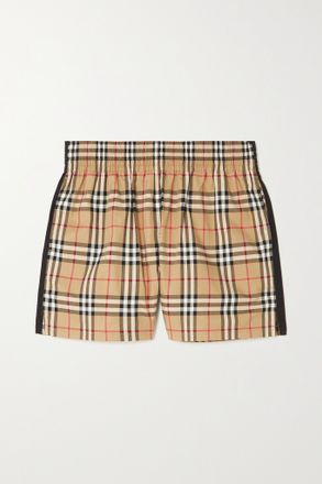 Burberry Short En Coton M&eacute;lang&eacute; &Agrave; Carreaux Et &Agrave; Rayures - Neutres