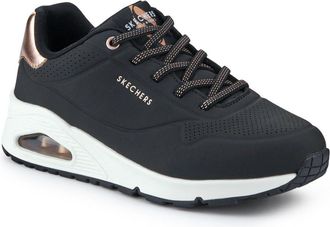 Skechers Damen UNO-Shimmer Away Sneaker, Schwarz/Wei&szlig;, 40 EU