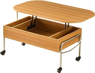 Generic Lift-Top-Couchtisch Mit Versteckter Aufbewahrung Und Rollen - Schwarzer, H&ouml;henverstellbarer Beistelltisch for Das Wohnzimmer In Wohnungen(Beige)