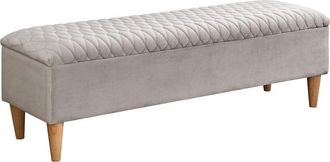 Vente-Unique Banc coffre - Tissu velours - Beige - DANIELE