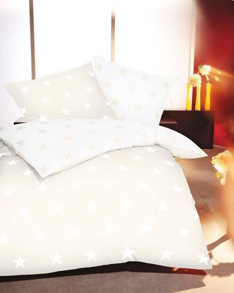 Kaeppel Mako Satin Bettwäsche 155x220 327/656 Sterne Creme