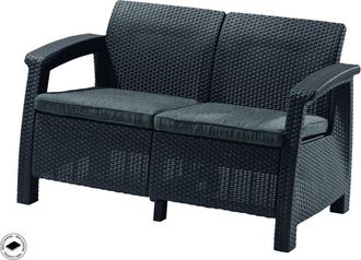 Keter Canap&eacute; de jardin 2 places Corfu - Anthracite - KETER