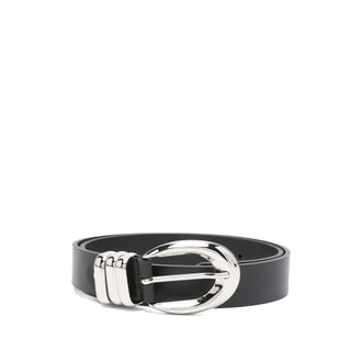 Federica Tosi Femme, Accessoires, Noir, Taille: XS Ceinture en Cuir Noir avec Détails Argent