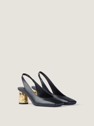 Givenchy Slingback with Gold-Foil Heel - Black