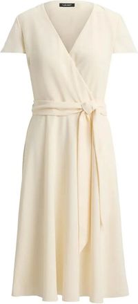 Ralph Lauren Femme, Robes, Beige, Taille: 34 FR Robe midi portefeuille &agrave; manches courtes