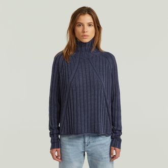 G-Star Washed Loose Turtle Knit - Dunkelblau - Damen