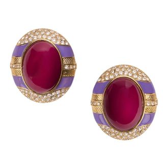 Roberto Cavalli Boucles doreilles statement - Femme - Accessoires - Rouge - Taille: ONE Size