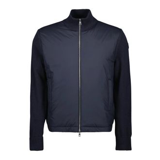Moncler Homme, Vestes, Bleu, Taille: M Bi-material Down Jacket