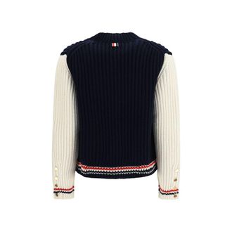 Thom Browne Cable-Knit Cashmere Cardigan - Blue