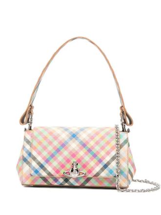 Vivienne Westwood Hobo Bags - Multicolor Plaid Handbag With Structured Silhouett - Gr. unisize - in Beige - f&uuml;r Damen