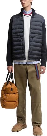 Moncler Wool-Blend Padded Down Jacket - Navy