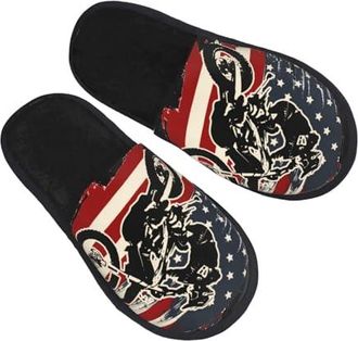 Generic Pantoufles En Coton Motocross Dirt Bike Drapeau Américain Légers Chaussons Lavables Chaussons Maison Pour DIntérieur Unisex Automne M