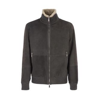 Brunello Cucinelli Gesteppte Lammfell-Bomberjacke - - Jackets - Herren - Grau - M