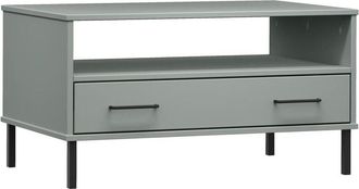 vidaXL Table basse avec pieds en métal Gris 85x50x45 cm Bois OSLO vidaXL