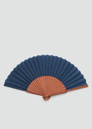 Mango &Eacute;ventail en bois uni bleu marine - Femme - Taille unique - MANGO