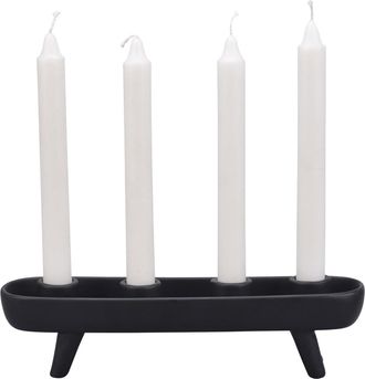 Matches 21 matches21 Moderner Kerzenständer für 4 Stabkerzen aus Steingut - Stabkerzenhalter in schwarz im skandinavischem Stil - Halter für Stabkerzen als Tisch