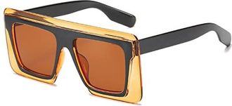 Generic Lunettes de soleil carrées tendance pour hommes et femmes, décoration de plage en plein air (couleur : F, taille : moyenne) 2026