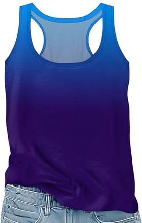 Generic Debardeur Femme Chic et &eacute;l&eacute;gant Gradient Chemisier sans Manche D&eacute;bardeur Crop Top Ete Haut Sexy Chic et Elegant Fluide Ample Caraco Vetement Femme Ete