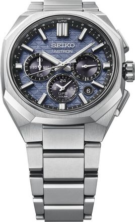Seiko Astron GPS Solar, Titangeh&auml;use, Blau, L&auml;uft etwa 6 Monate Herrenuhr HAB001J1