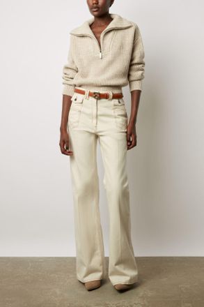 Gerard Darel Pull &agrave; col camionneur - LORCA - Beige ros&eacute;