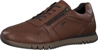 s.Oliver Herren Sneaker flach aus Leder mit Reißverschluss, Braun (Cognac), 41 EU