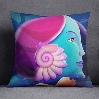 Bonamaison Le Jardin du Lin Kissenhüllen, Cotton, Mehrfarbig, 45x45