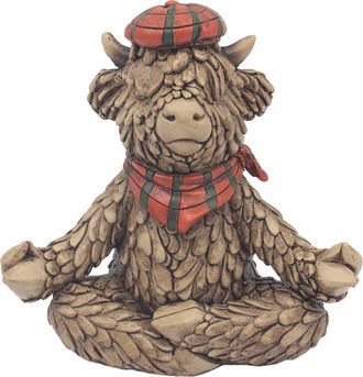 Lesser & Pavey Hughie Highland Cow Hughie Highland Cow Yoga Tartan Figuren & Ornamente f&uuml;r Zuhause und B&uuml;ro | Dekorative Wohnaccessoires Statuen f&uuml;r drinnen und drau
