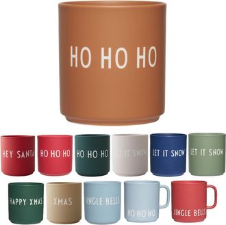 DESIGN LETTERS Lieblingsbecher HO HO HO | Weihnachtstassen Ideal für Weihnachtsdeko, Weihnachtsgeschenke für Frauen & Männer, Tischdeko Weihnachten | Porzellan Weihn